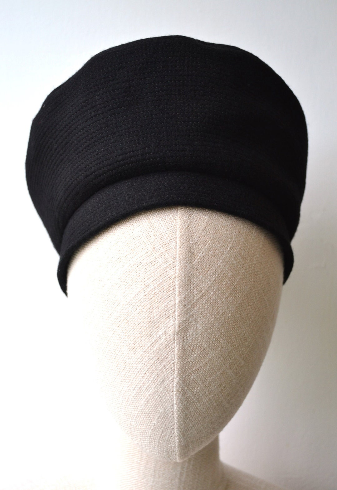 1940s Jacoll Soot Black Stitched Halo Wool Vintage Beret Hat - Etsy ...