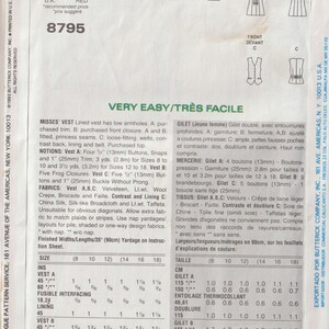 Vintage Very Easy Vogue Pattern #8795 UNCUT Sewing Dressmaking Pattern ...