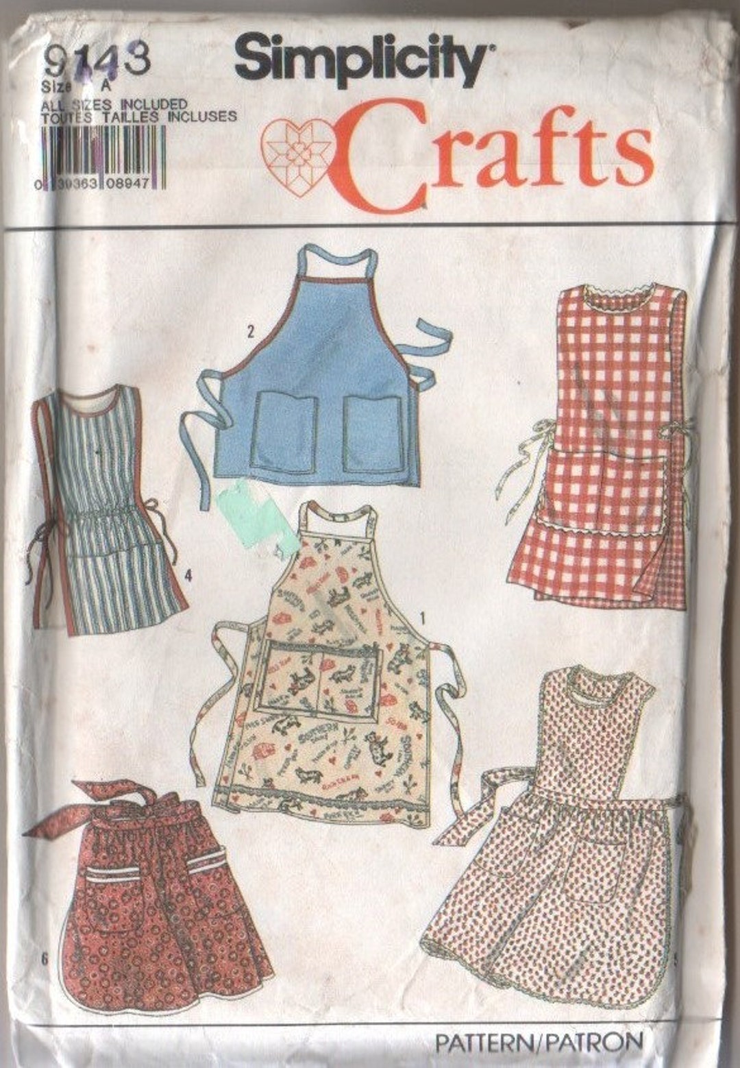 Vintage Simplicity Simple-to-sew Set of Unisex Aprons Cooking Clothing ...