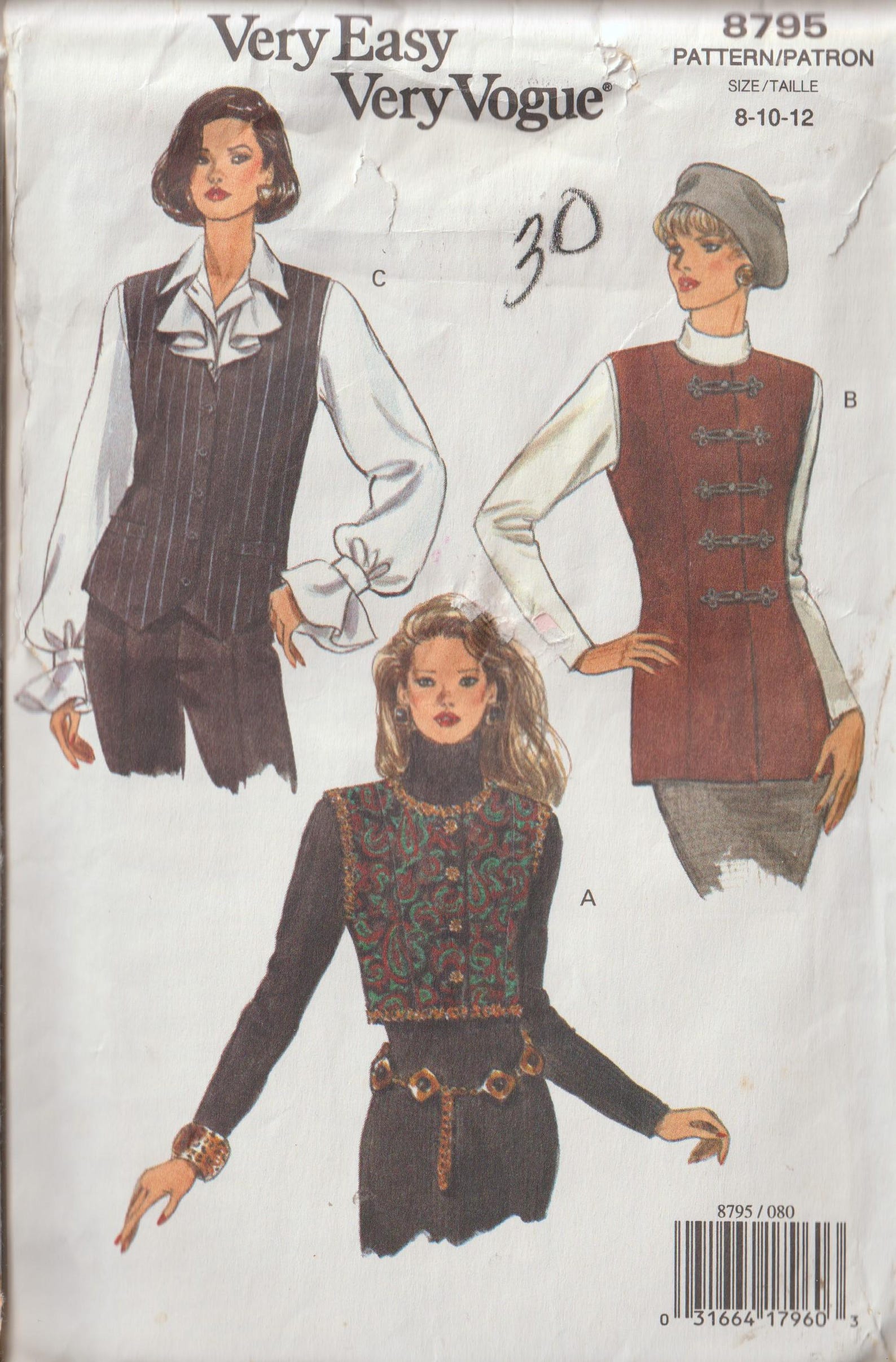 Vintage Very Easy Vogue Pattern #8795 UNCUT Sewing Dressmaking Pattern ...