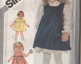 Vintage New Look Pattern #6727 CUT and COMPLETE Hugs & Stitched Girl's ...