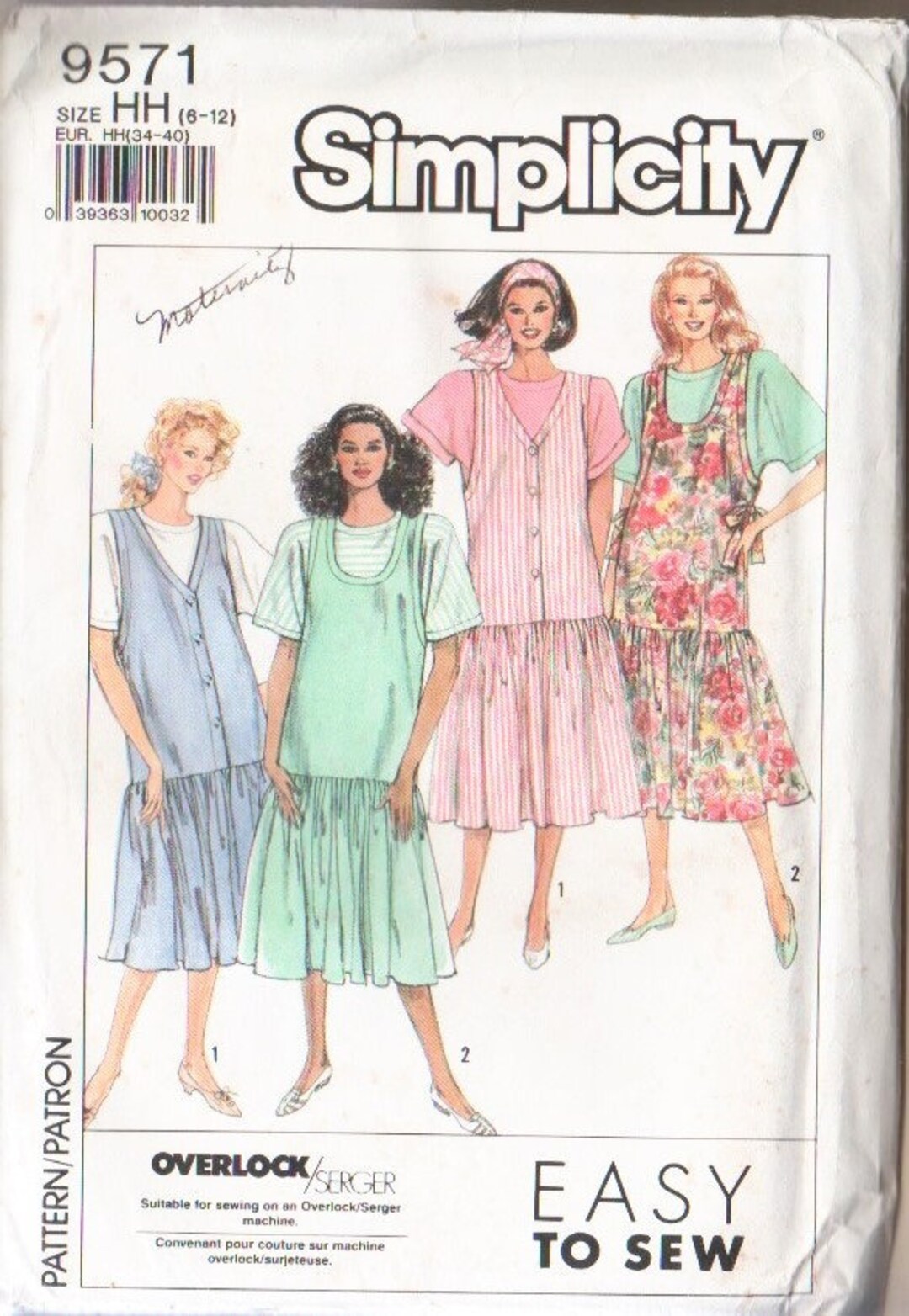 Simplicity Easy to Sew Maternity Pattern 9571 UNCUT Sewing Dressmaking ...