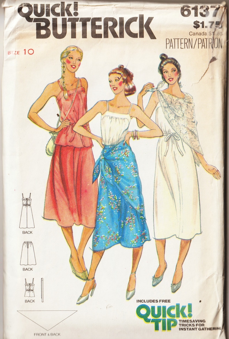 Vintage Butterick Pattern #6137 UNCUT Sewing Dressmaking Pattern Misses ...