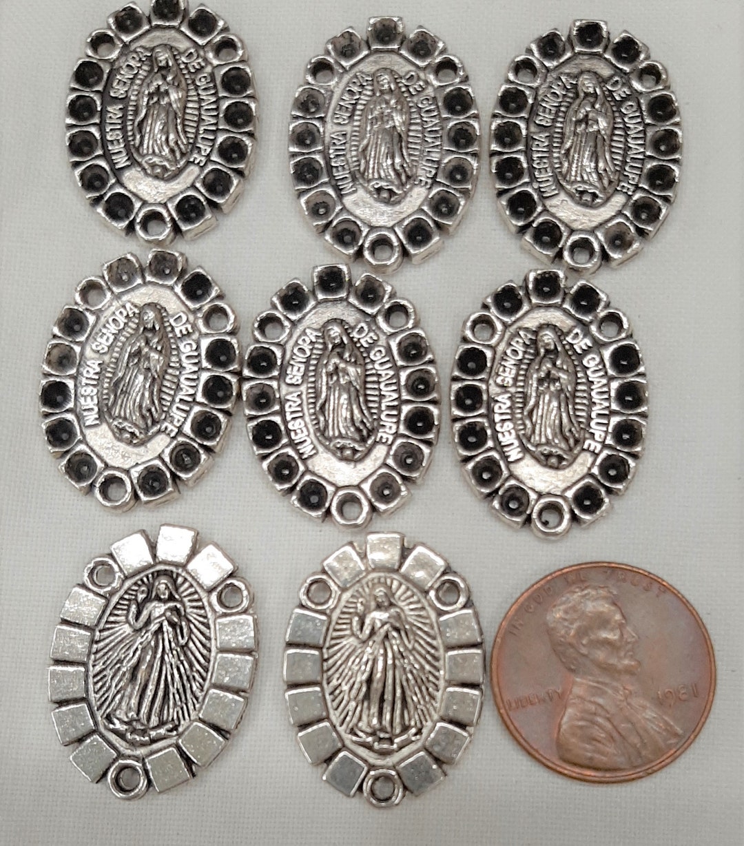Striking Etched Oval Lady of Guadalupe Divine Mercy Rosary Center ...