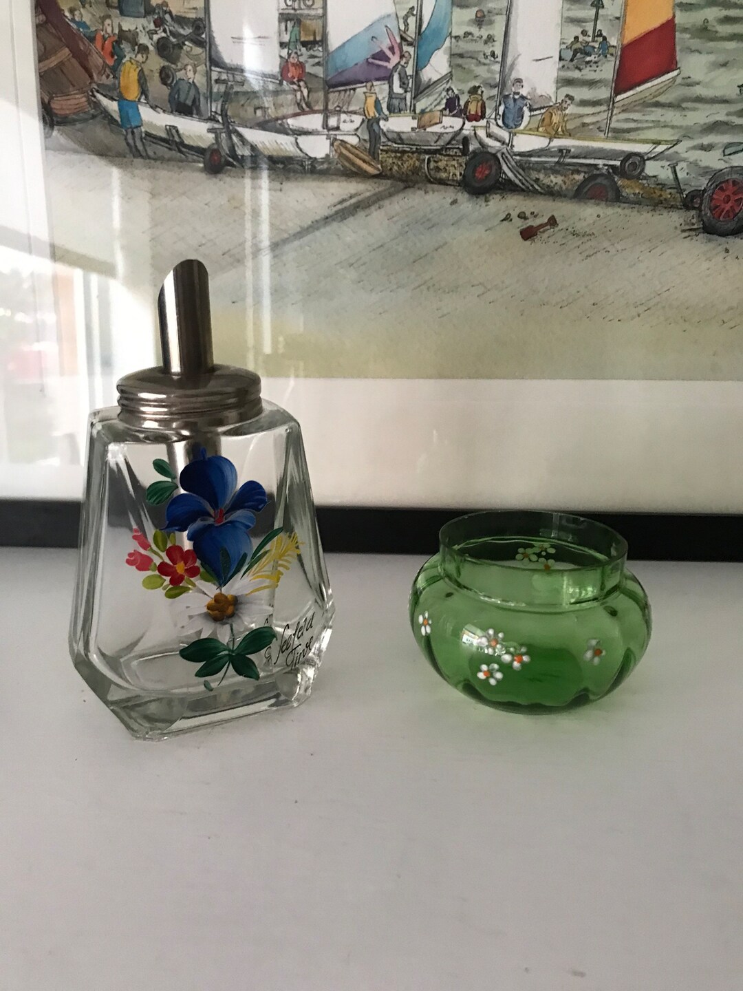 Vintage Austrian Art Deco Style Hand Painted Sugar Server and Bavarian ...