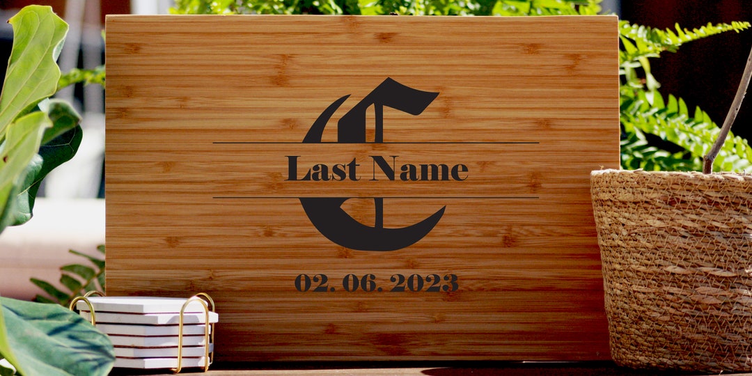 Initials First and Last Name Personalized Bamboo Cutting Board - Etsy