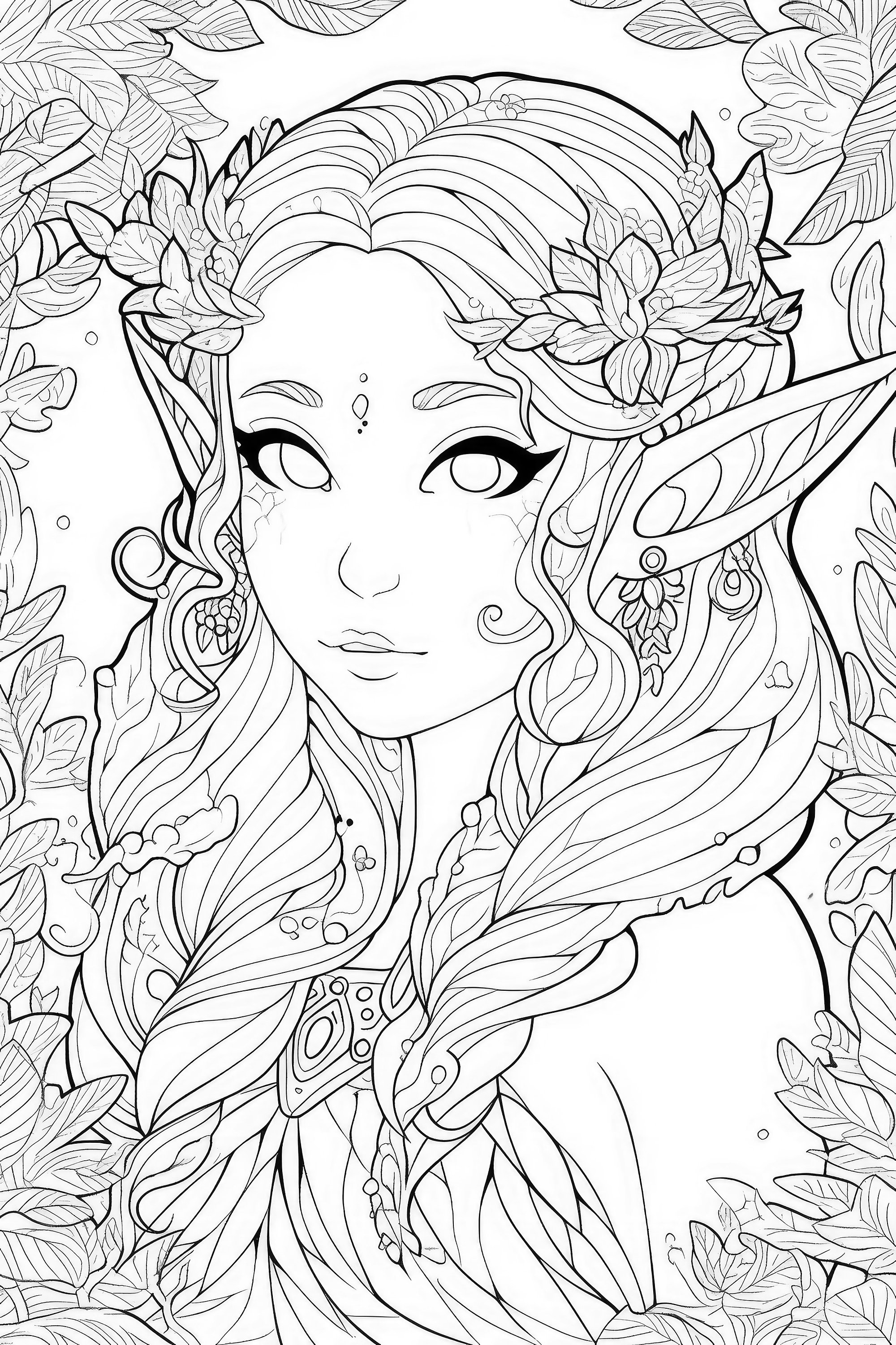 Woodland Fairy Girls Fantasy Coloring Page, 22 Pages, Adults Kids ...