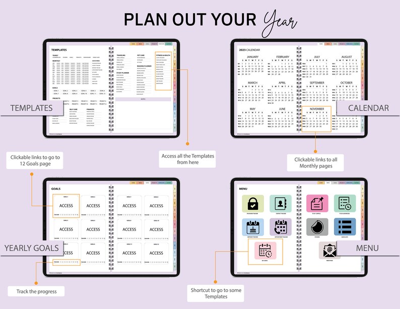 Purple Digital Planner | Goodnotes Planner | iPad Planner | Notability ...