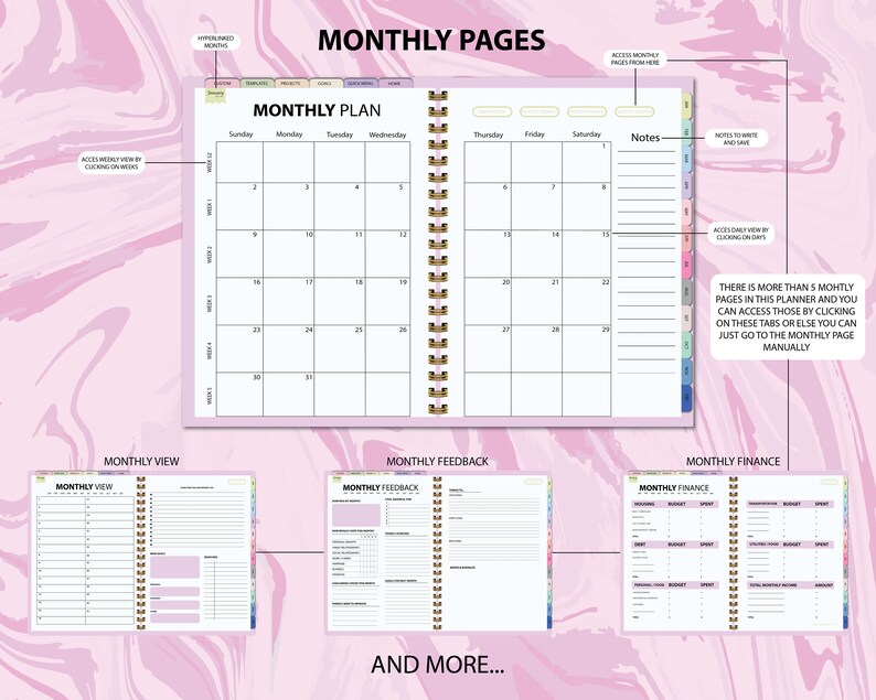 Purple Digital Planner Goodnotes Planner Ipad Planner - Etsy