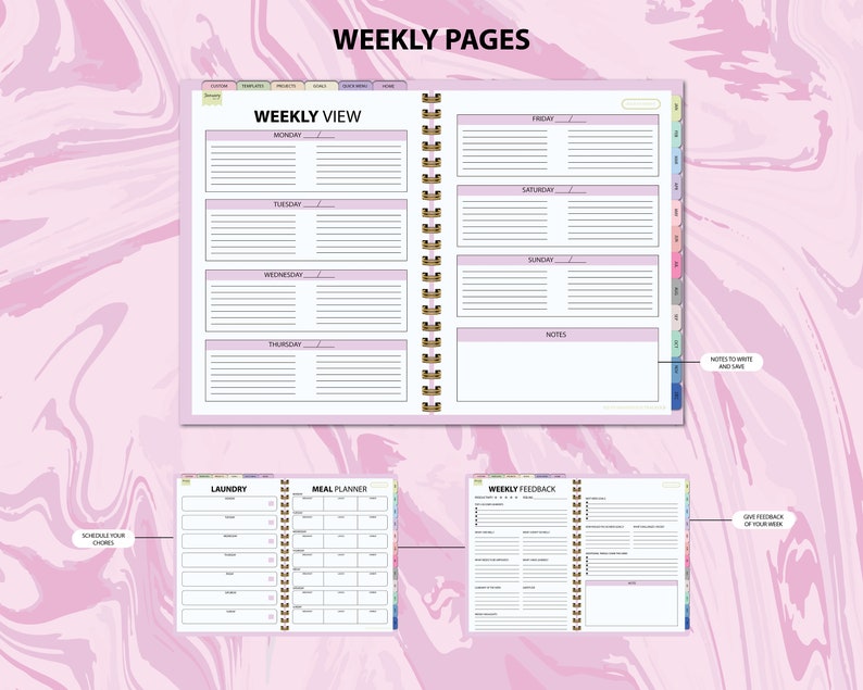 Purple Digital Planner Goodnotes Planner Ipad Planner - Etsy