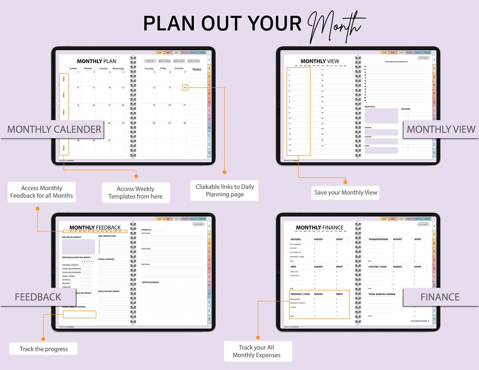 Purple Digital Planner | Goodnotes Planner | iPad Planner | Notability ...