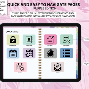 Purple Digital Planner Goodnotes Planner Ipad Planner - Etsy