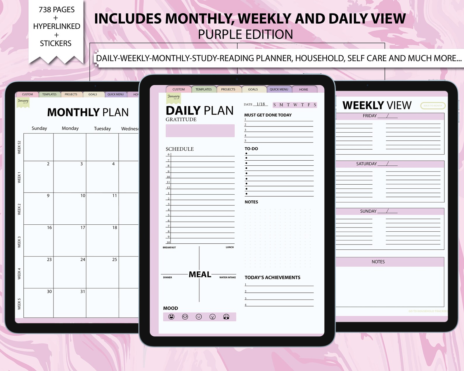 Purple Digital Planner Goodnotes Planner Ipad Planner - Etsy