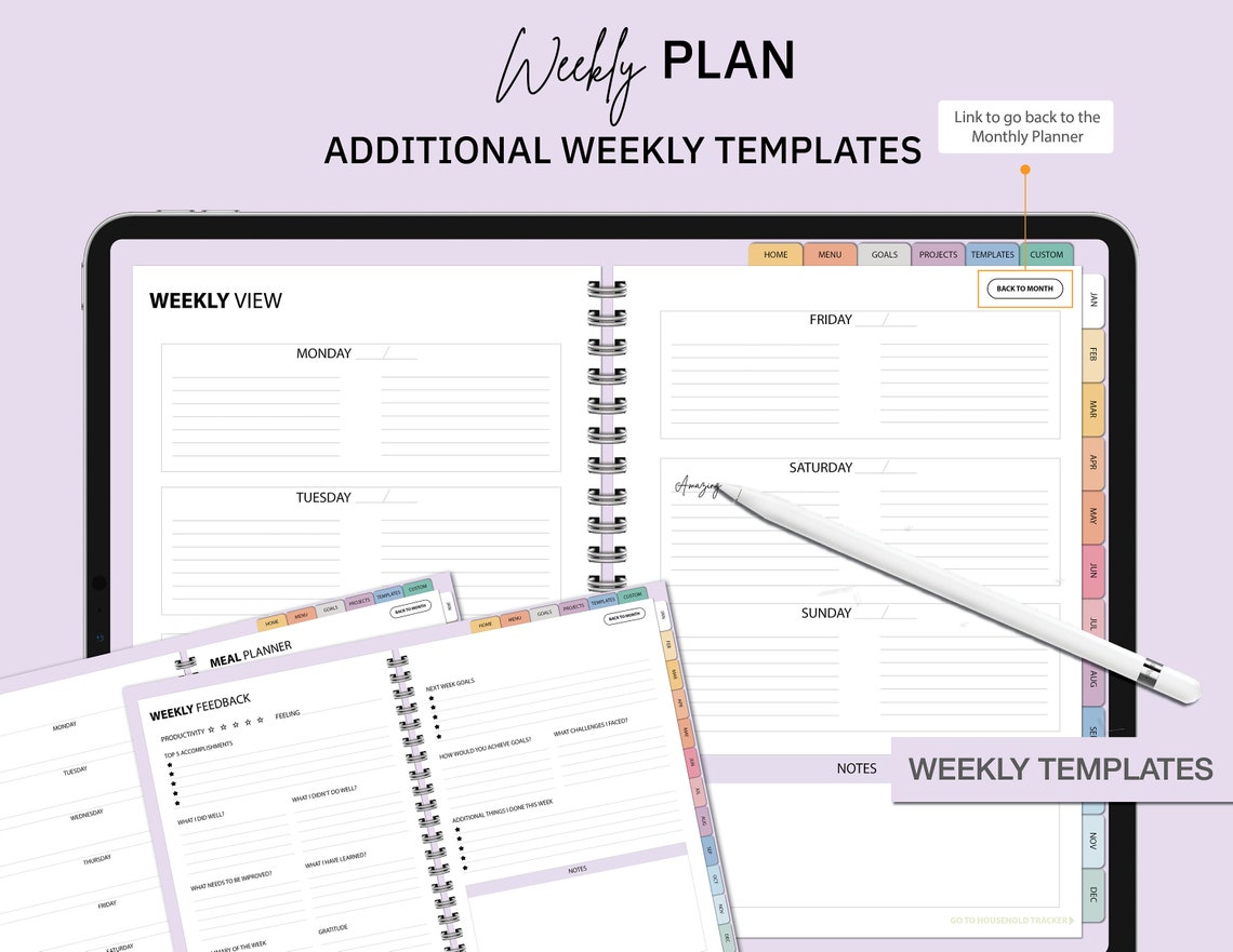 Purple Digital Planner Goodnotes Planner iPad Planner Notability ...