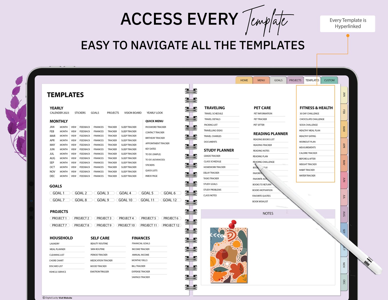 Purple Digital Planner | Goodnotes Planner | iPad Planner | Notability ...