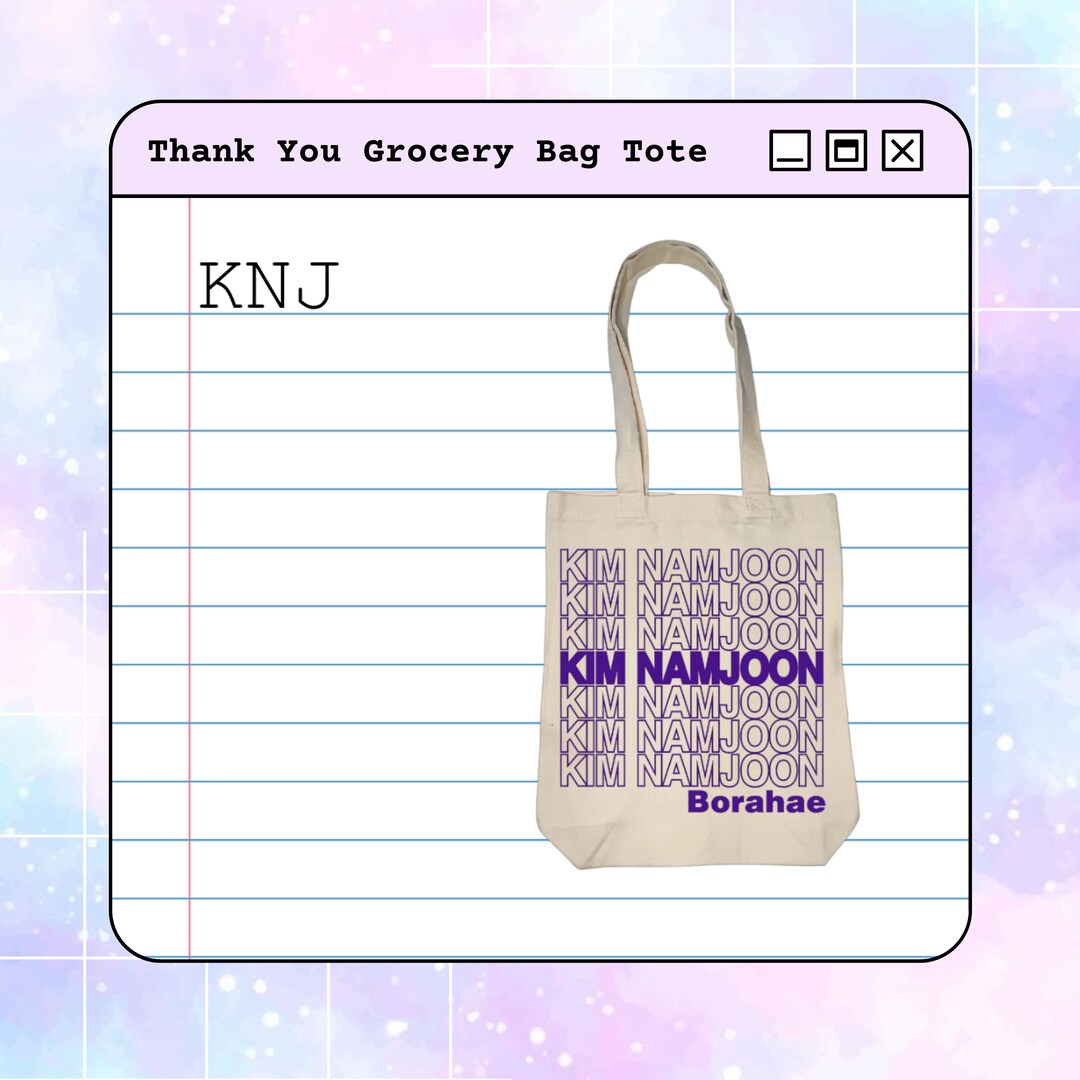 BTS Inspired Thank You Grocery Design Tote Bag - Etsy