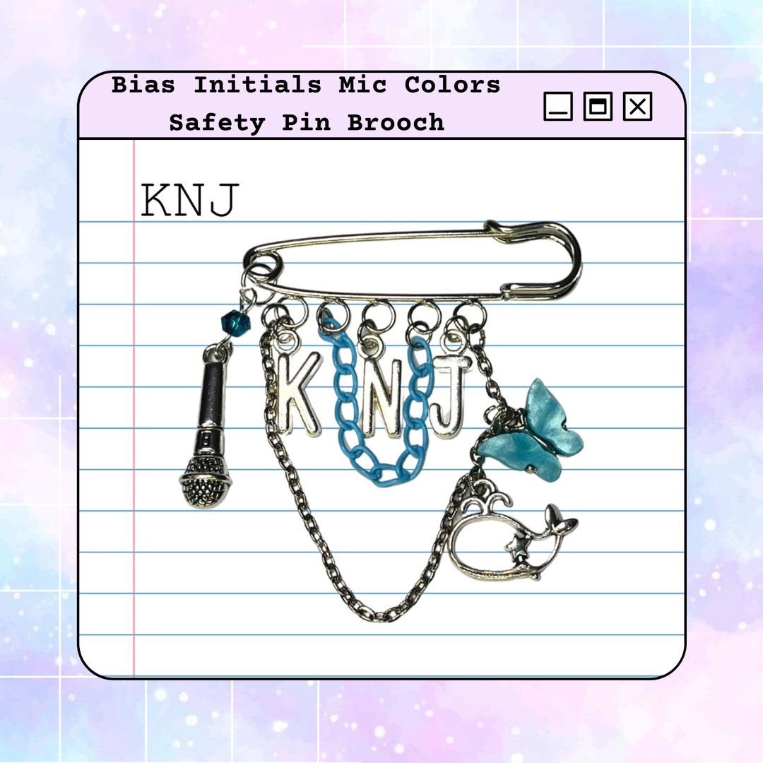BTS Initials Mic Color Safety Pin Brooch - Etsy