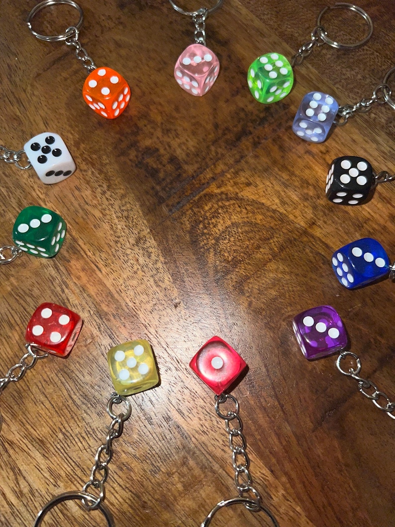 Keychain Handmade Playing Dice Key Ring - Etsy