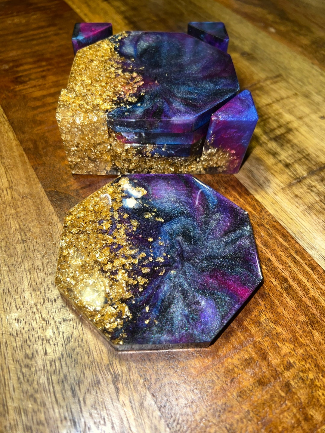 Galaxy Coasters| Coaster Set of 5 With Matching Coaster Holder - Etsy