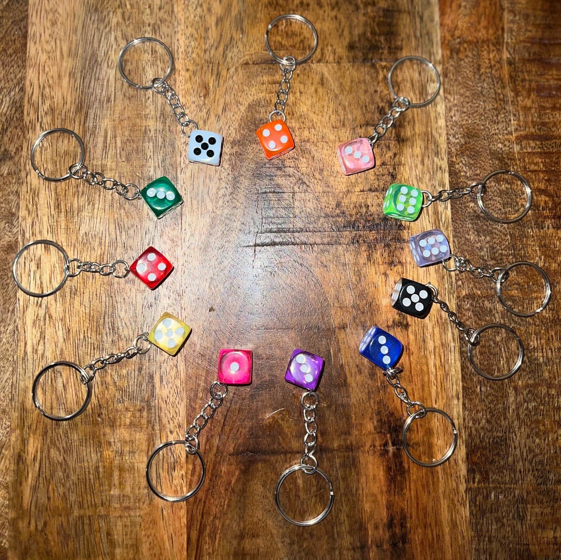 Keychain Handmade Playing Dice Key Ring - Etsy