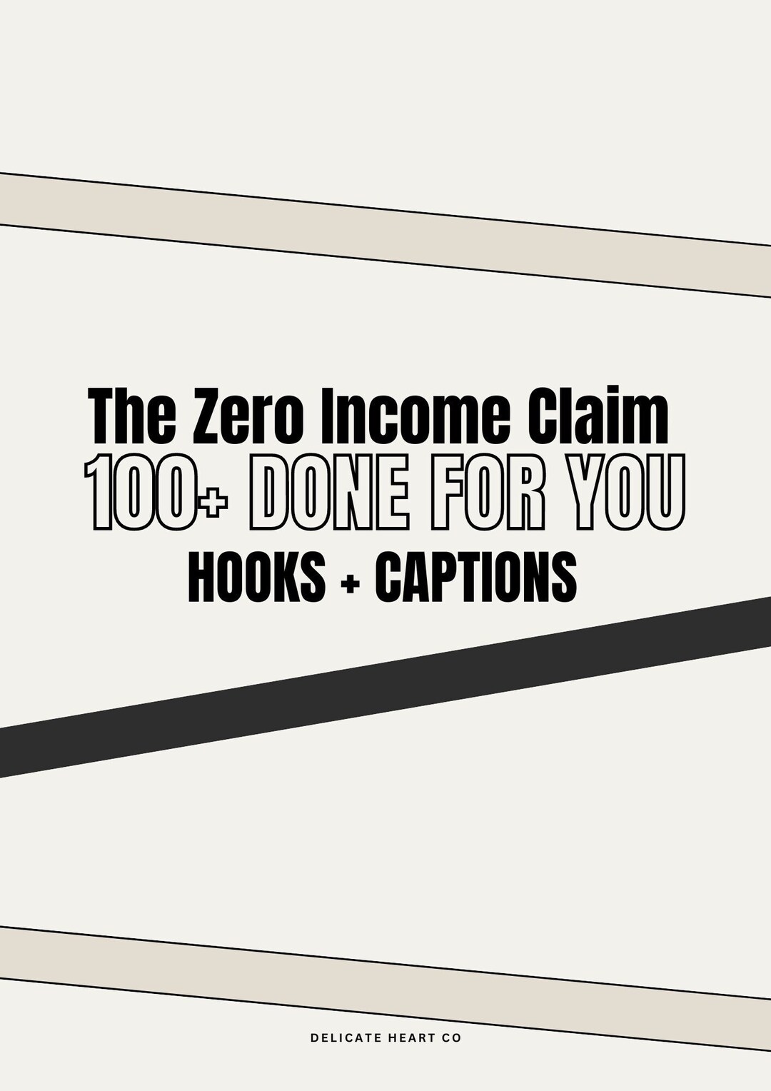 100 Hooks & Captions | Zero Income Claims Guide | Instagram Done-for ...