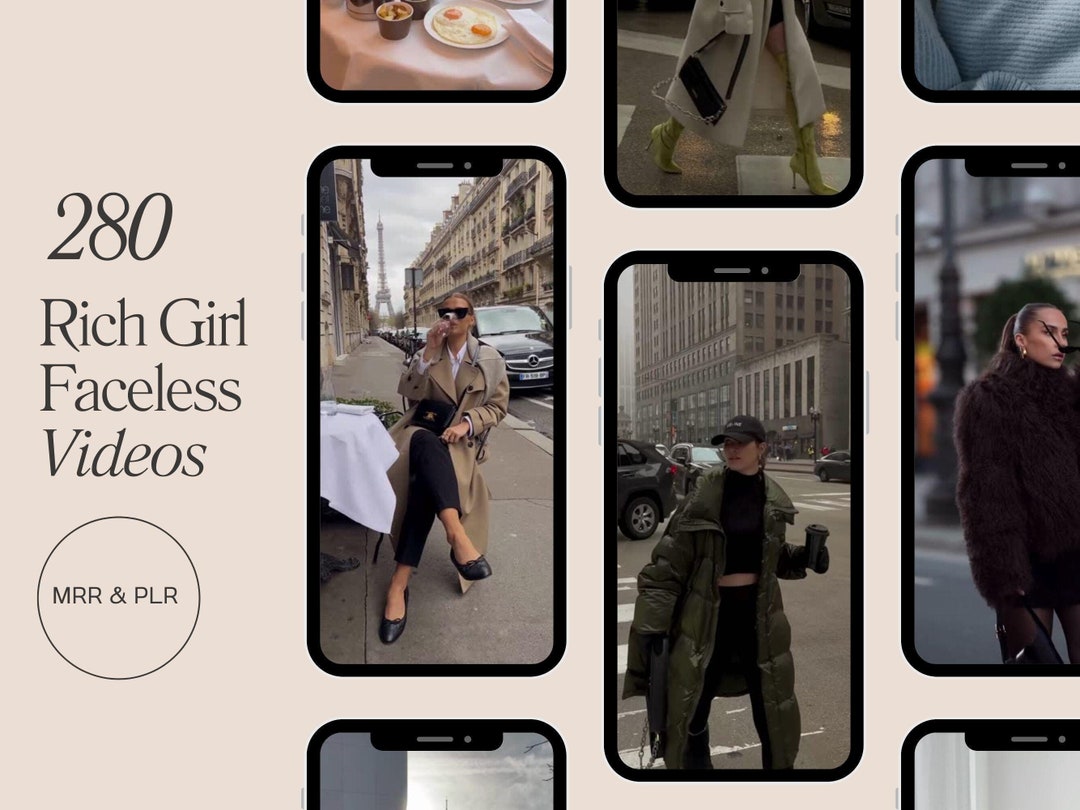 280 Rich Luxury Women Reels Luxury Faceless Digital Marketing Videos Master Resell Rights MRR ...