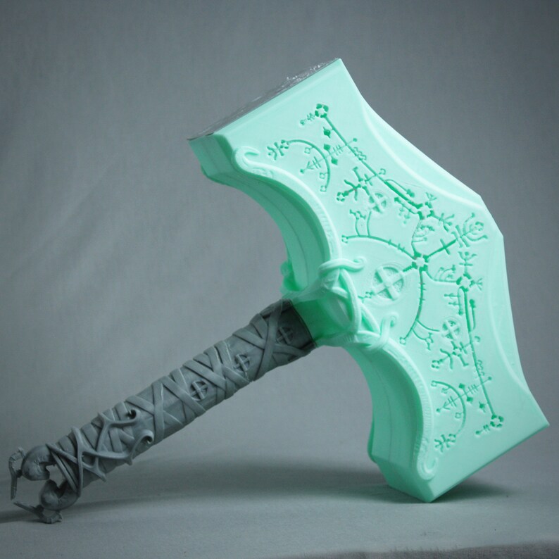 God of War Thor's Hammer Digital 3MF 3D File for Cosplay LED COMPATIBLE ...