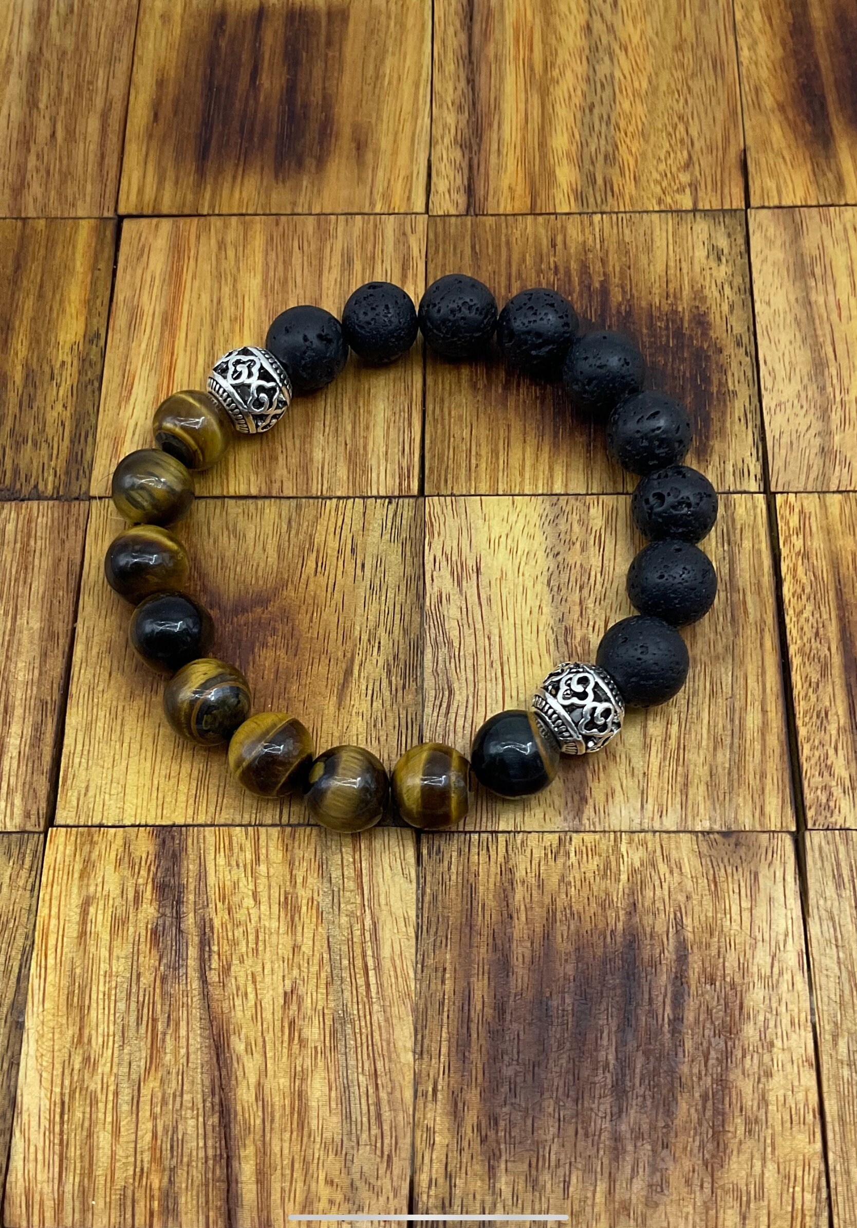 10mm Diffuser Lava and Yellow Tigers Eye Stone Bead Bracelet - Etsy