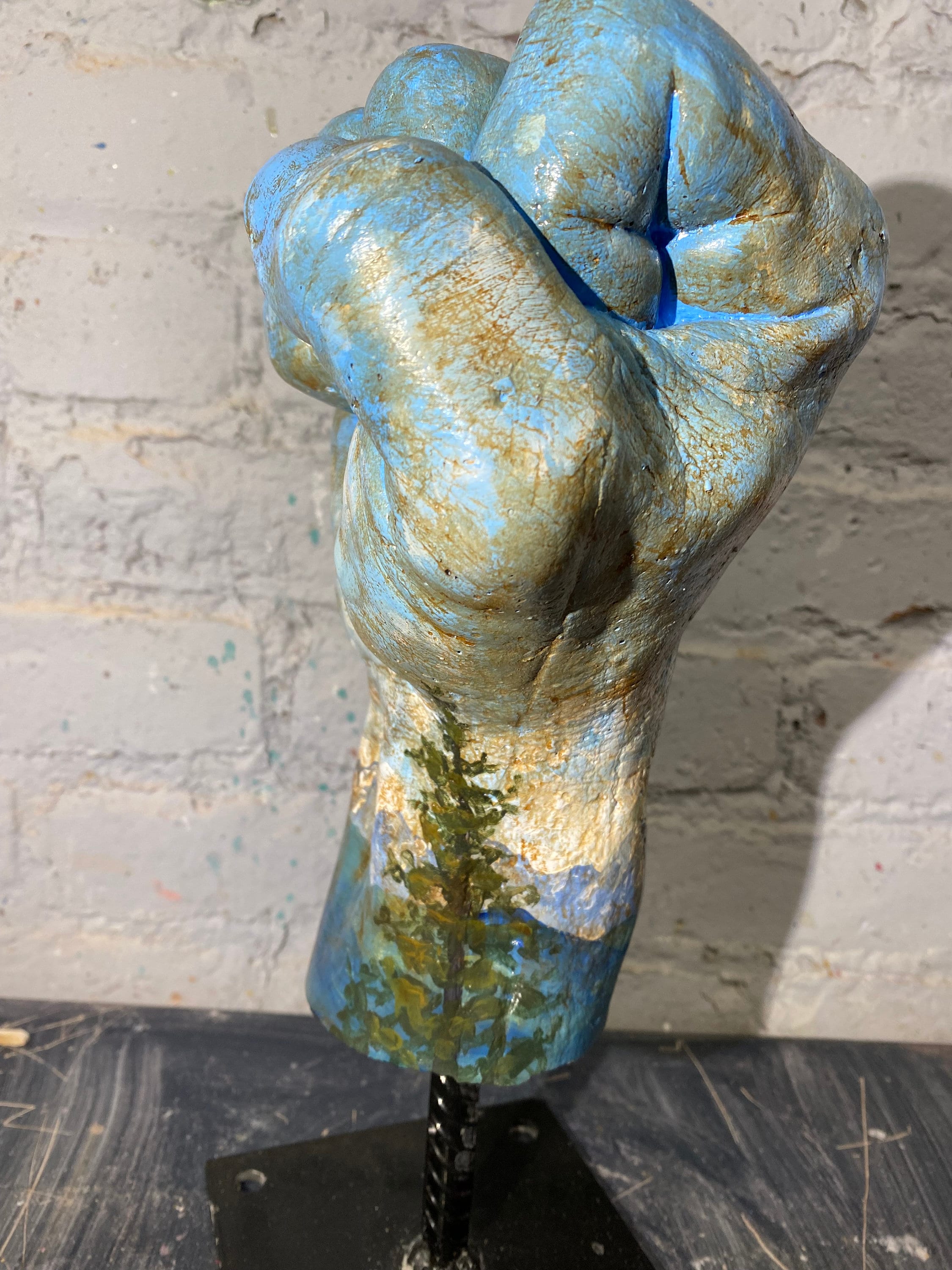 Large Hand Sculpture, Hand Sculpture, Clenched Fist Art, Hand Sculpture ...