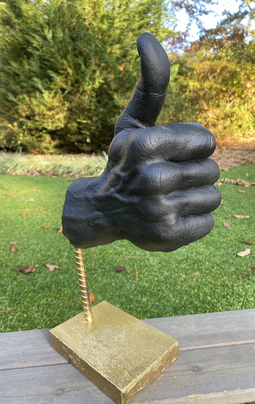 Black Hand Sculpture, Fine Art Sculpture, Black Decor, Thumbs Up ...