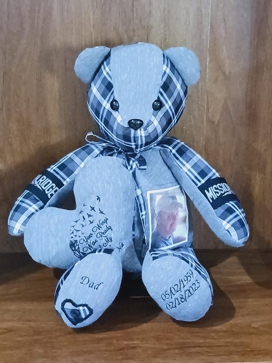 Keepsake Memory Bear With Photo Patch - Etsy