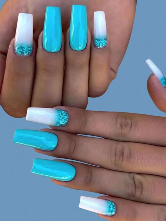 Ocean Ombre Nails