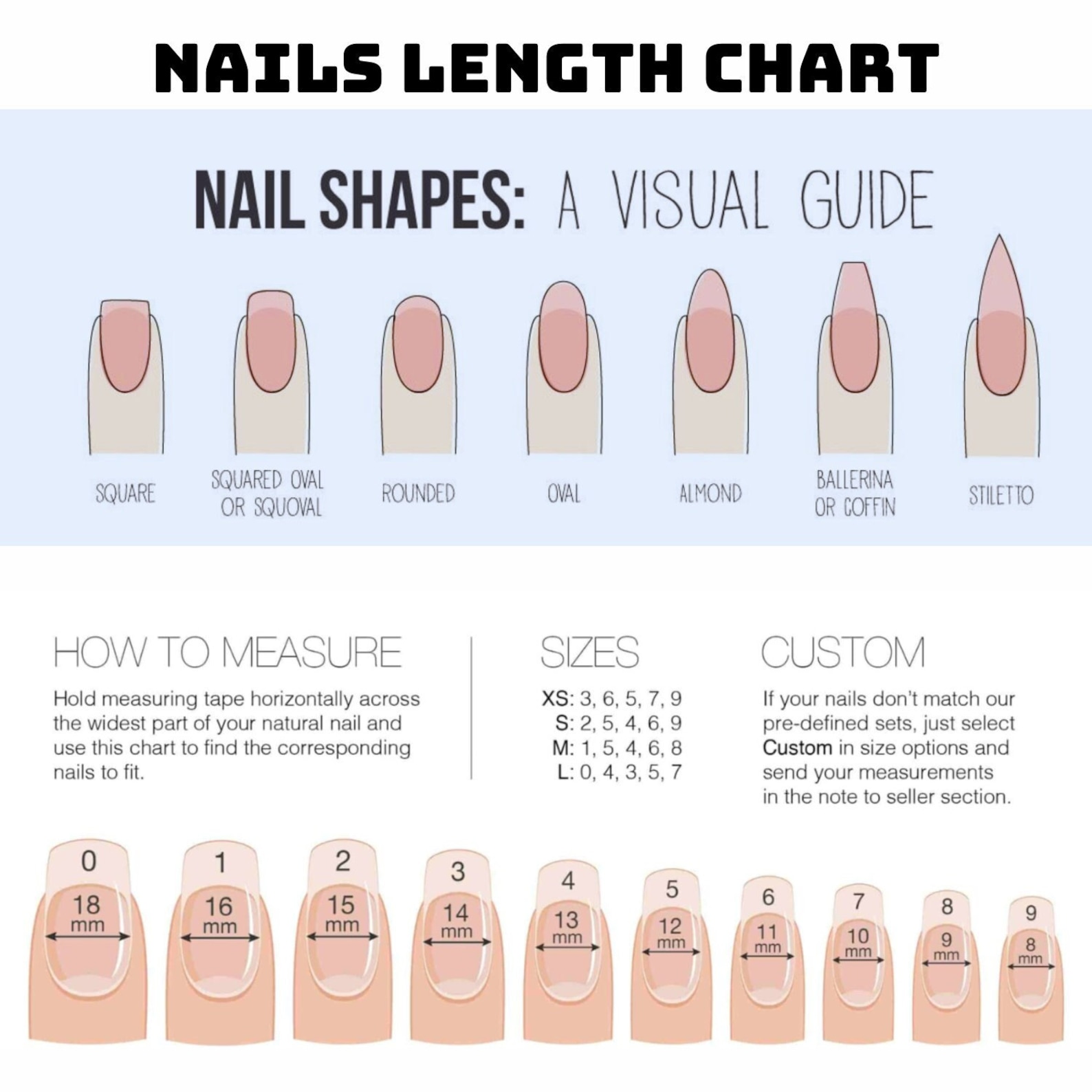 Blue Trigrams Press on Nails Twin Nails Beautiful Nails - Etsy