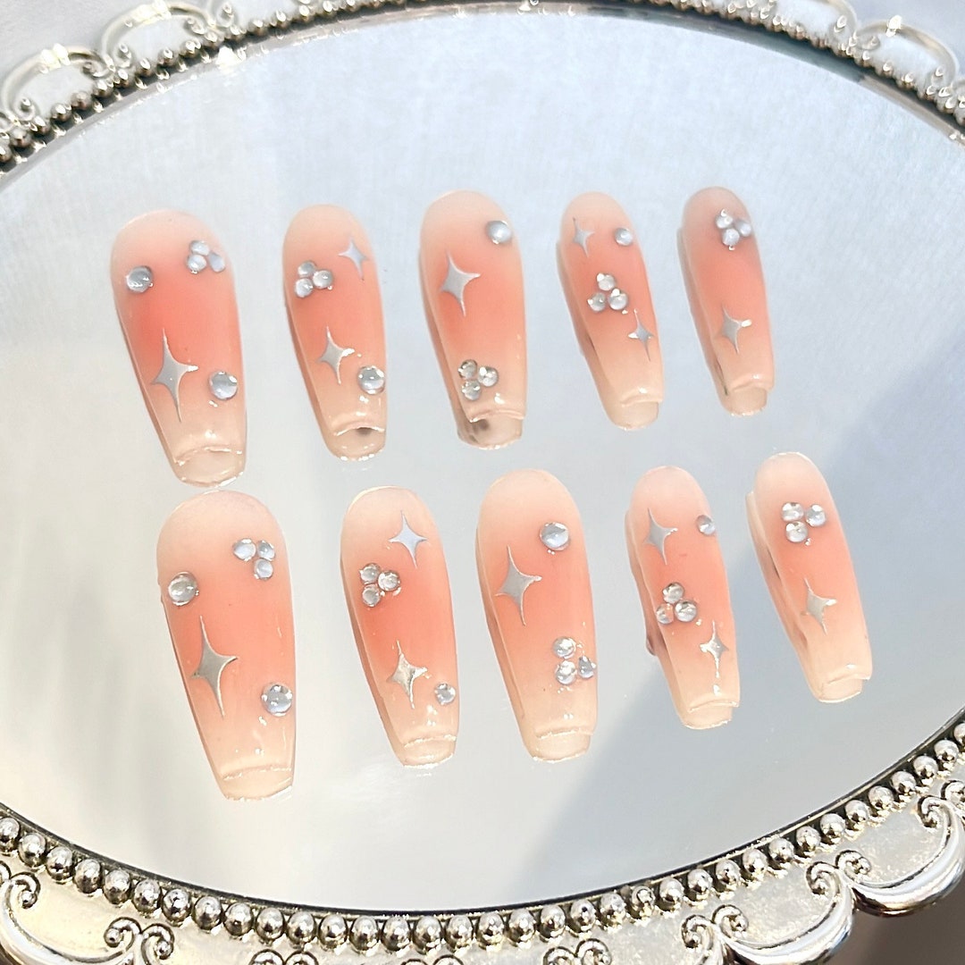 Douyin Nails Press on Nails Twin Nails Beautiful Nails Lovely Nails Gel ...