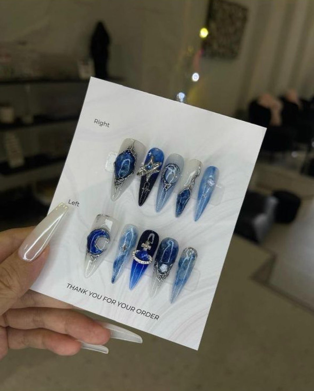 Blue Moon Nails, Blue Ombre Nails, Blue Marble Nails, Summer Nails ...