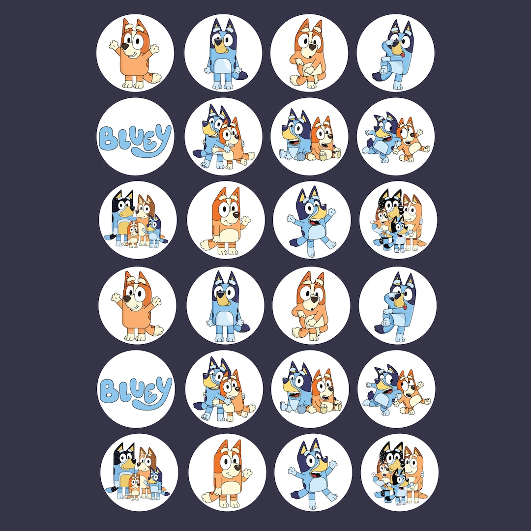BLUEY Mini Cupcake, Bluey Edible Image, Bluey Cupcake Topper, Bluey ...