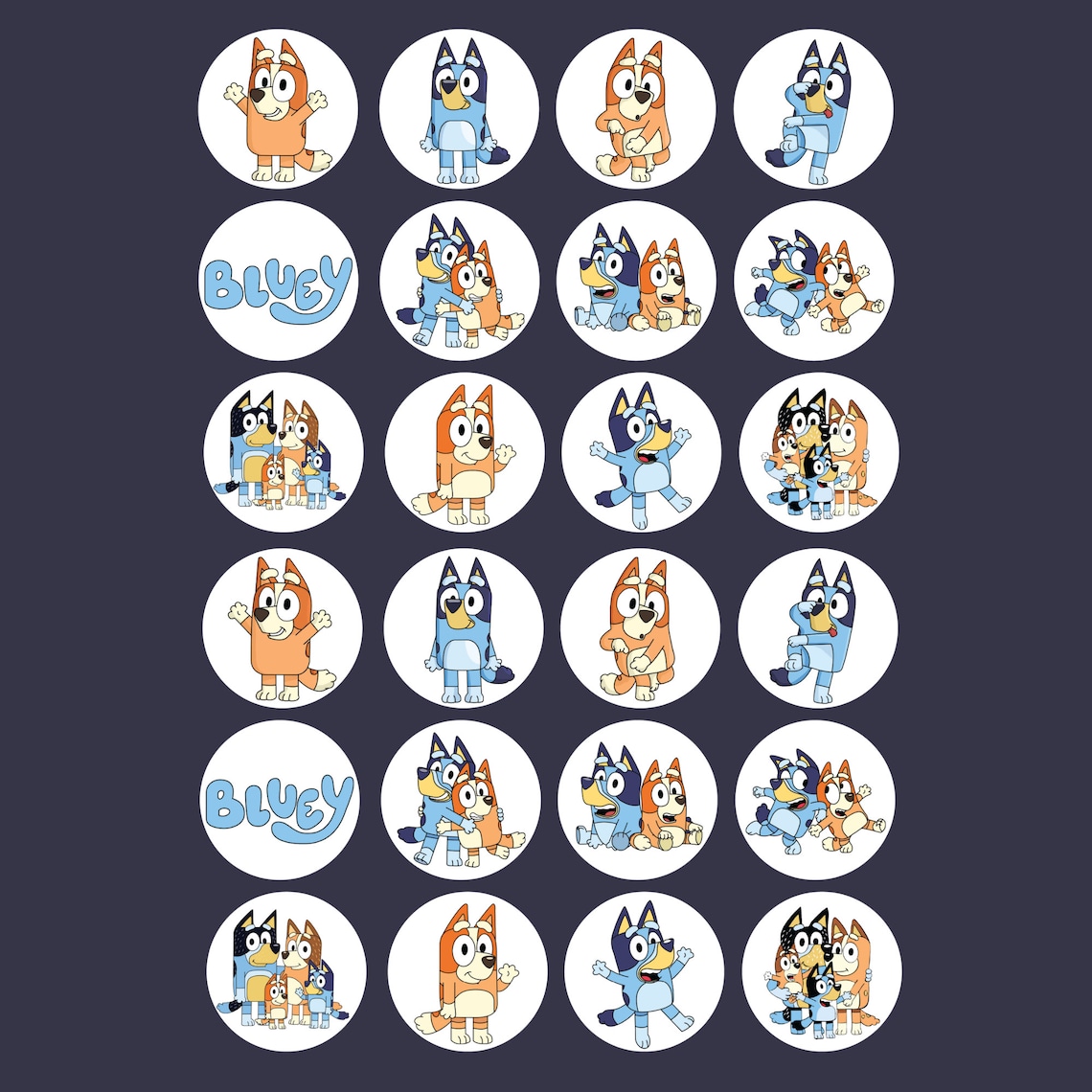 BLUEY Mini Cupcake Bluey Edible Image Bluey Cupcake Topper - Etsy Australia