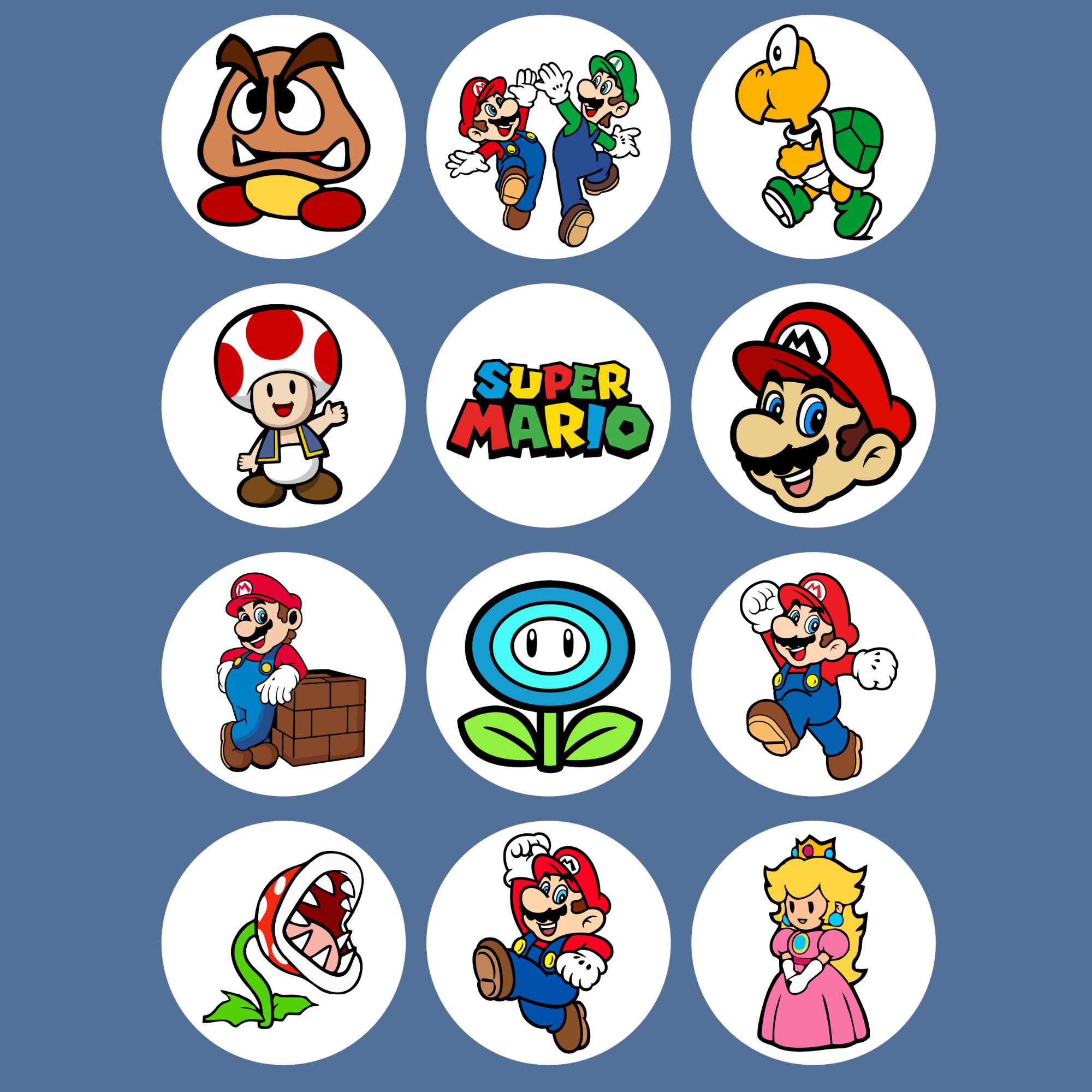 SUPER MARIO Edible Image, Super Mario Cupcake Topper, Super Mario ...