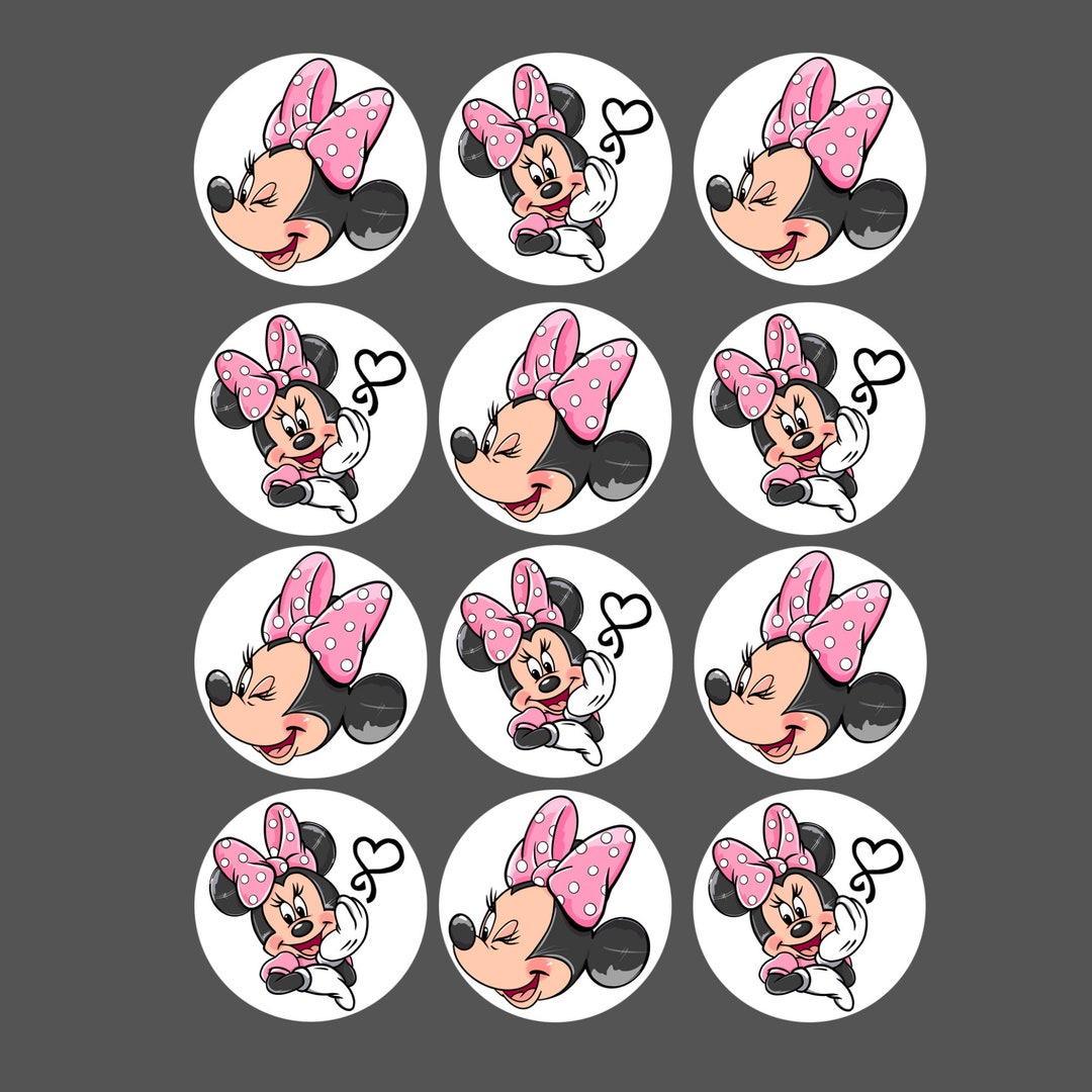 MINNIE MOUSE HEAD Cupcake, Minnie Edible Image, Minnie Cupcake Topper ...