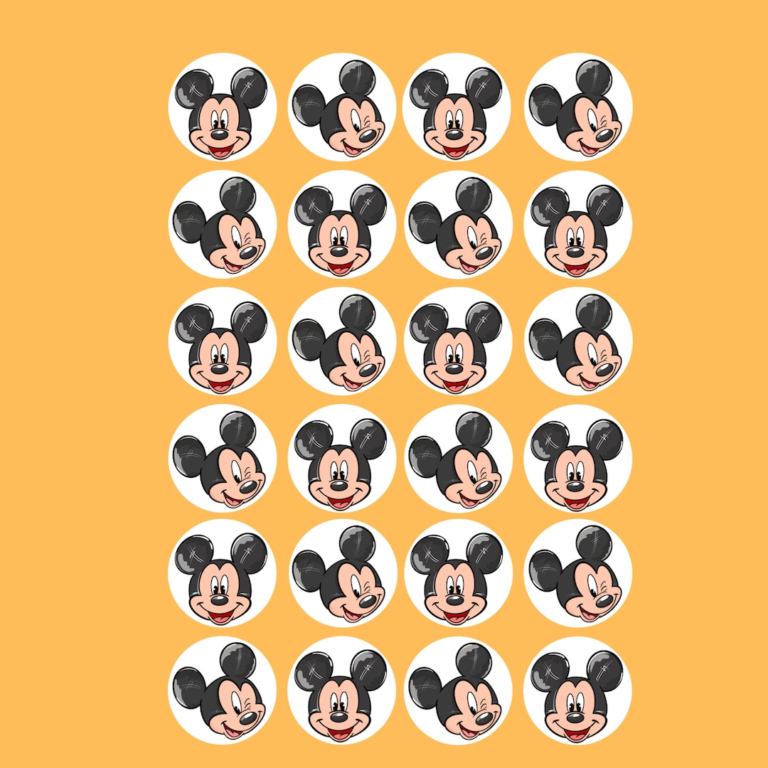 MICKEY MOUSE Mini Cupcake Topper, Mickey Mouse EDIBLE Image, Mickey ...