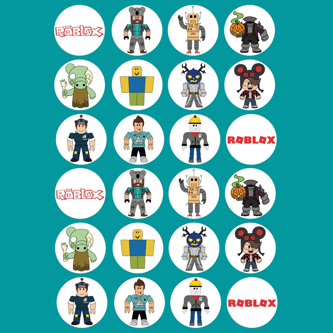 ROBLOX MINI CUPCAKE Topper, Roblox Edible Image, Roblox Themed Cupcake ...