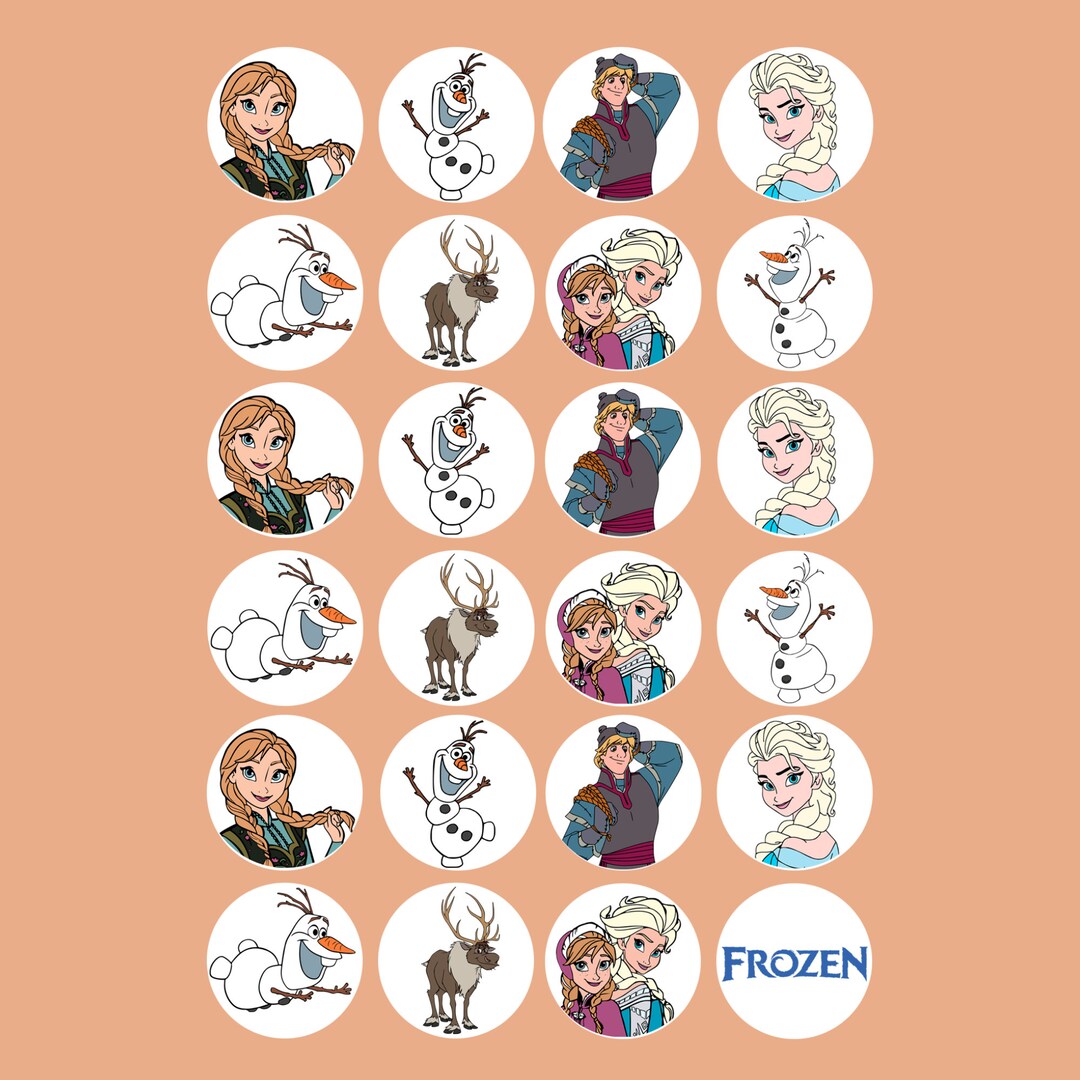 MINI FROZEN Edible Image, Frozen Cupcake Topper, Olaf, Elsa, Anna ...
