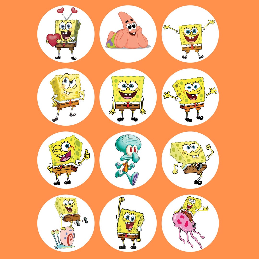 Spongebob Cupcake, SPONGEBOB Edible Image, Spongebob Cupcake Topper ...