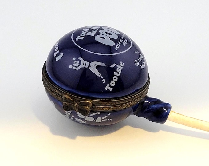 Vintage Tootsie Roll® Pop Keepsake Box: Porcelain Hinged Trinket 1998 ...