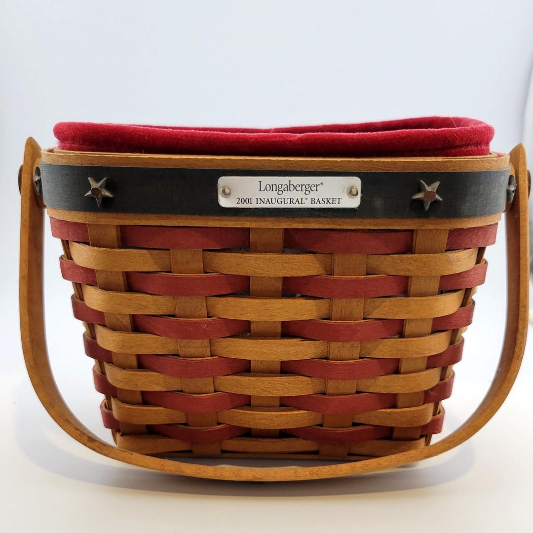 2001 Inaugural Basket Longaberger, Tailored Liner and Custom Plastic ...