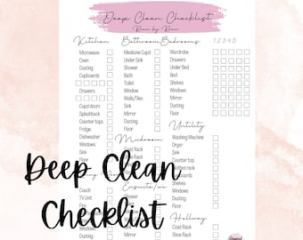 Deep Clean Checklist - Etsy