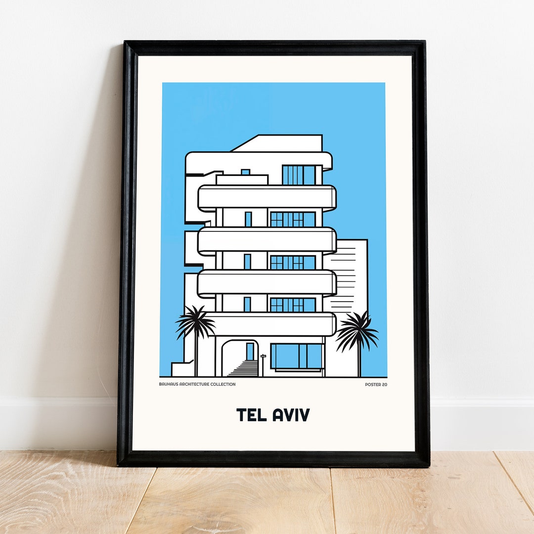Tel Aviv Bauhaus Poster Israel Aesthetic Printed Poster Modernism ...