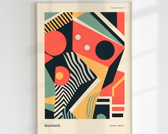 Bauhaus Print 14 Geometric Shapes Abstract Poster Modern - Etsy