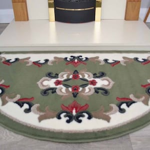 Half Circle Rug Semi Circle Rugs Round Moon Hearth Floral Pattern ...