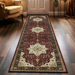 Large Red Traditional Rugs Medallion Design for Bedroom Livingroom ...